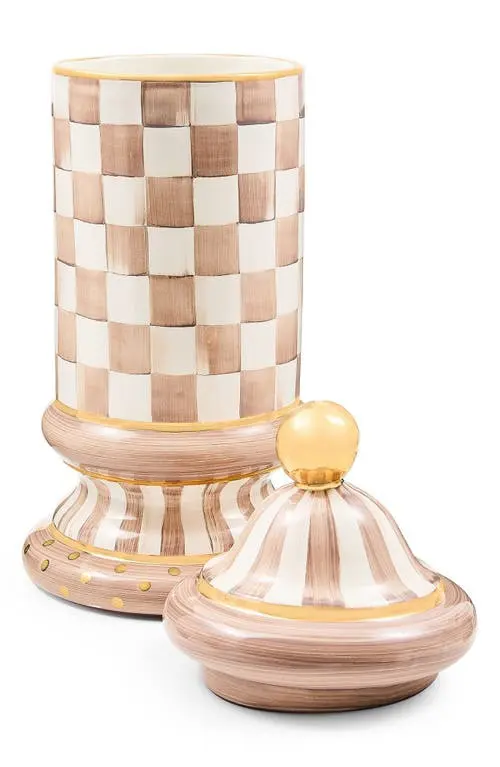MACKENZIE-CHILDS Check Ceramic Column Canister