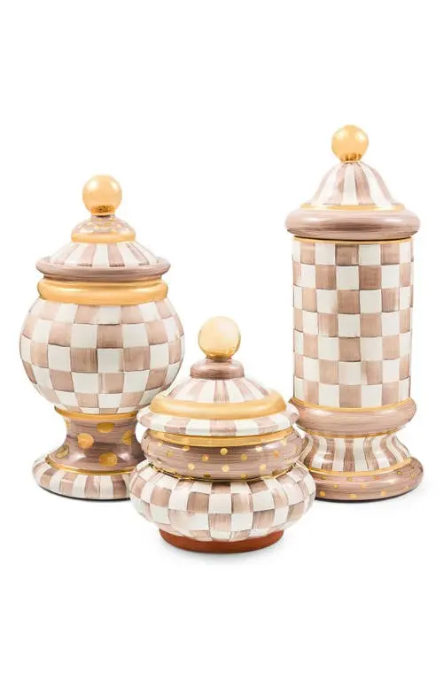 MACKENZIE-CHILDS Check Ceramic Column Canister
