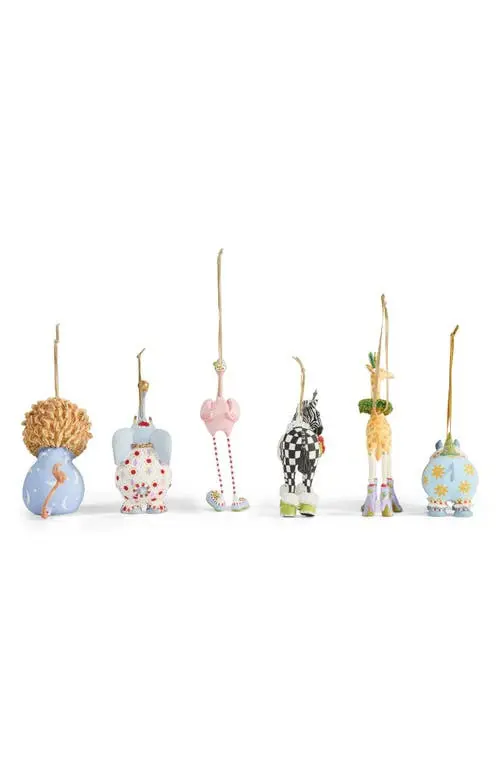 MACKENZIE-CHILDS Set Of 6 Patience Brewster Jambo Mini Ornaments