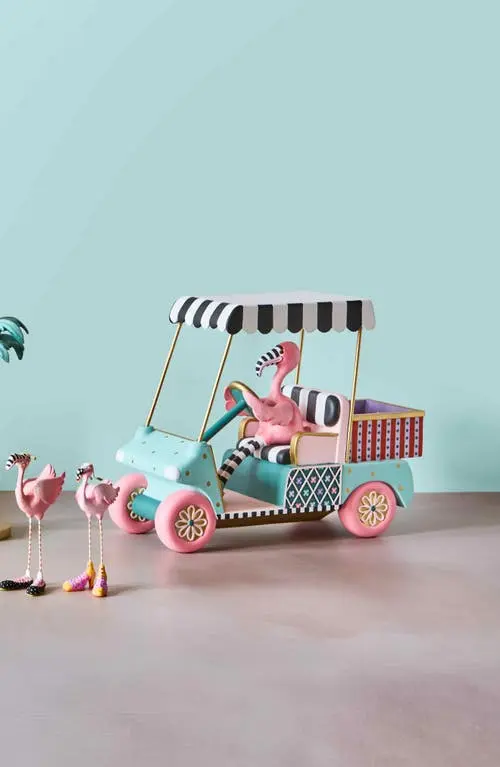 MACKENZIE-CHILDS Patience Brewster Sheldon Flamingo Goes Golfing Figurine