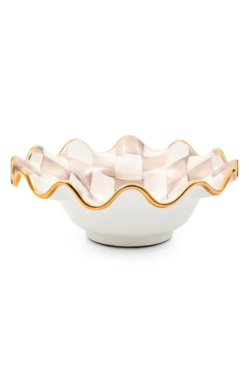 MACKENZIE-CHILDS Check Ceramic Fluted Breakfast Bowl