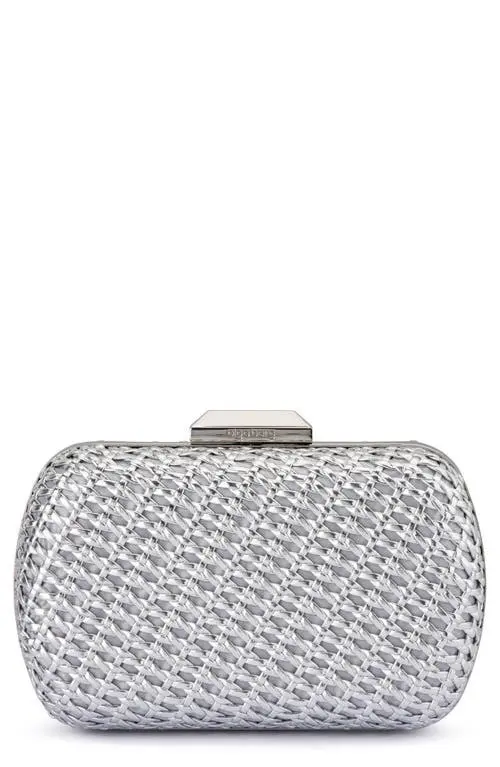 OLGA BERG Mali Textured Frame Clutch - Silver