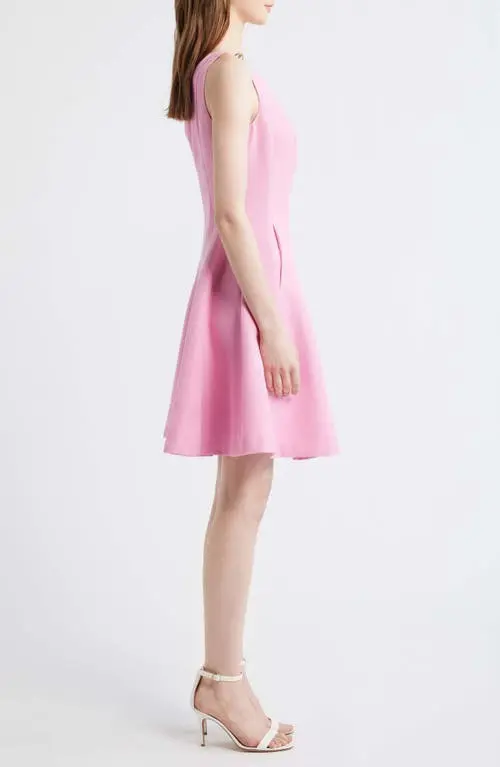 TAHARI ASL Bouclé Fit & Flare Dress