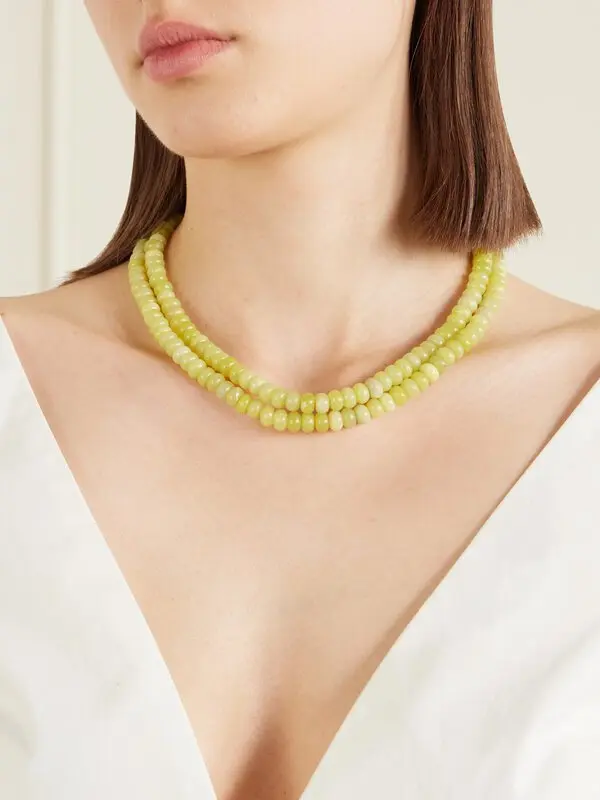 JENNIFER BEHR Veronica Gold-tone Quartz Necklace - Yellow
