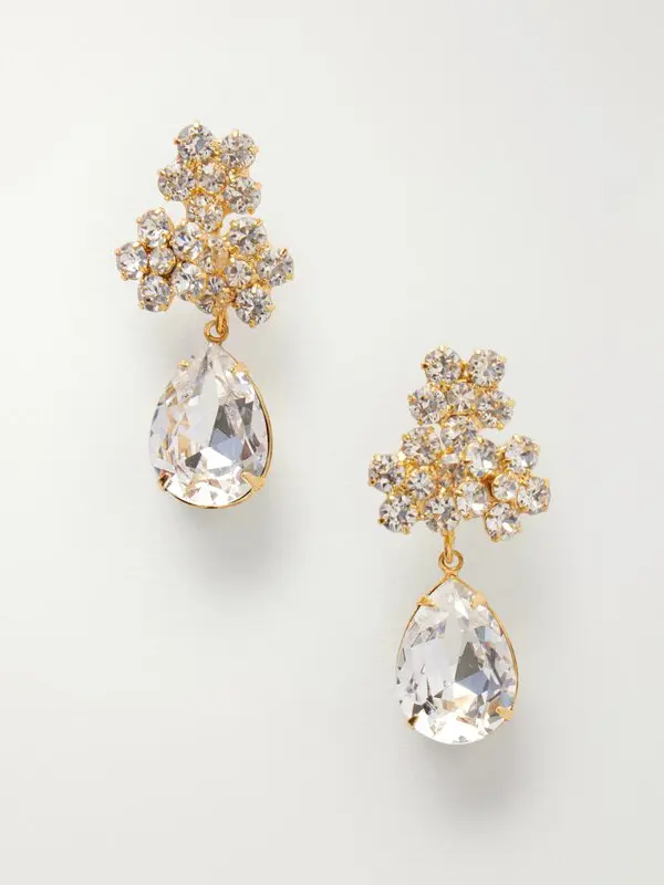 JENNIFER BEHR Lauretta Crystal Drop Earrings - Silver