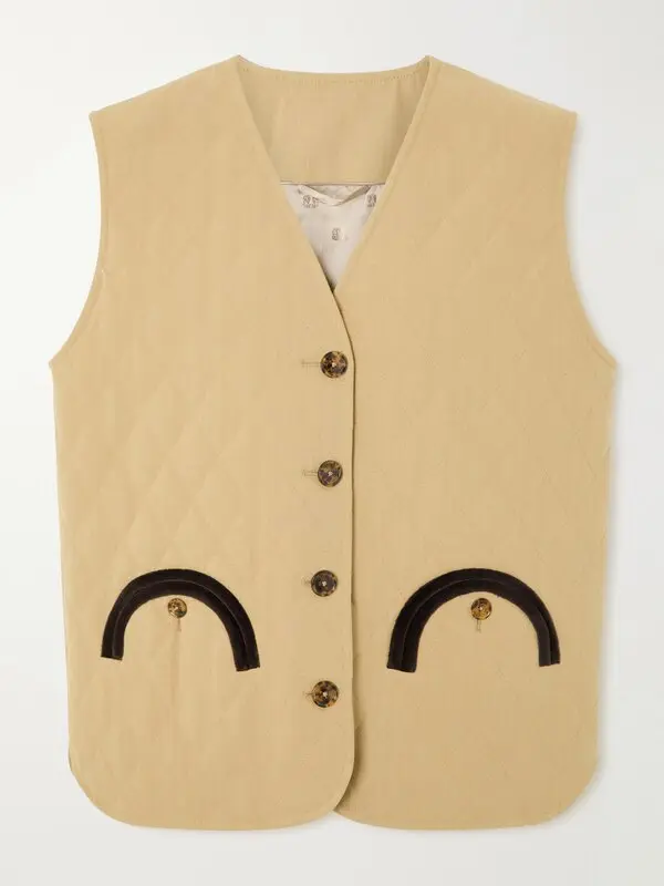 BLAZÉ MILANO Ghost Suffolk Quilted Cotton Vest - Neutrals