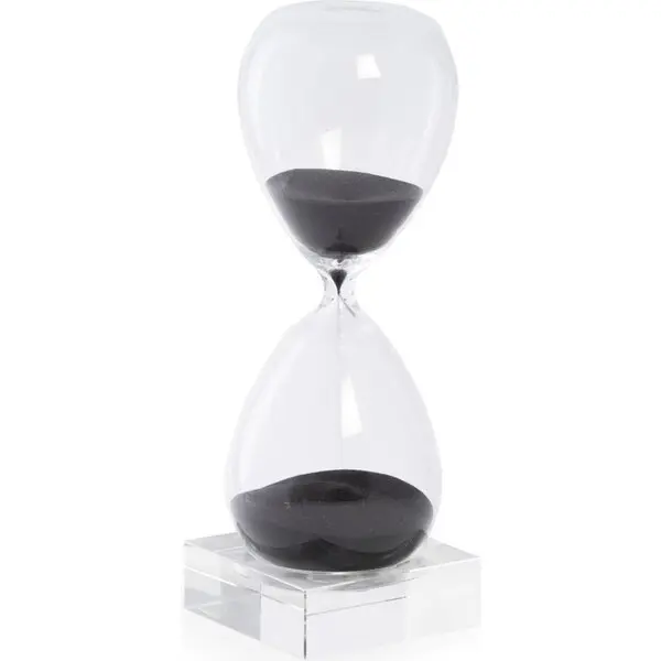 BEY-BERK 60-minute Hourglass Sand Timer With Crystal Base - Navy