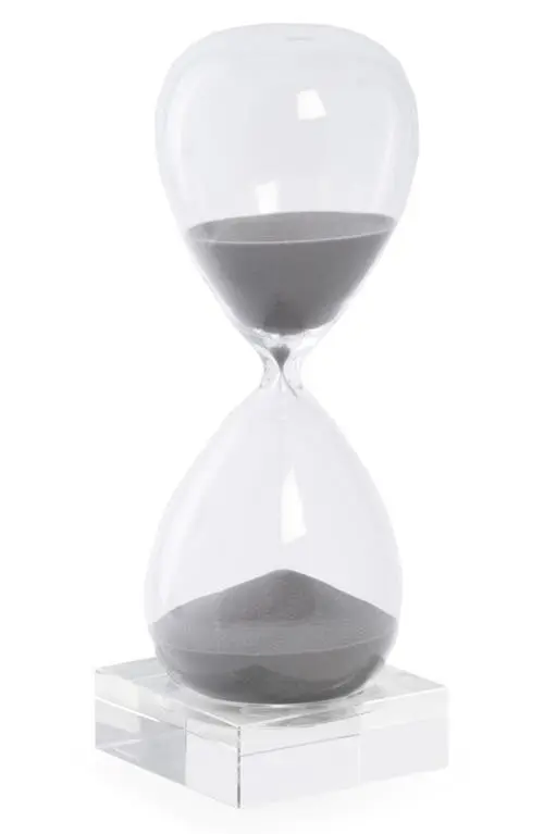 BEY-BERK Crystal & Sand Hourglass - Clear/gray