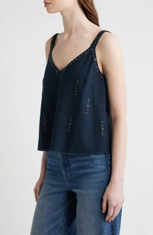 Rag & Bone Aubrey Grommet Trim Linen & Cotton Camisole