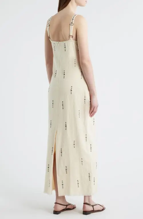 Rag & Bone Aubrey Grommet Trim Linen & Cotton Maxi Dress