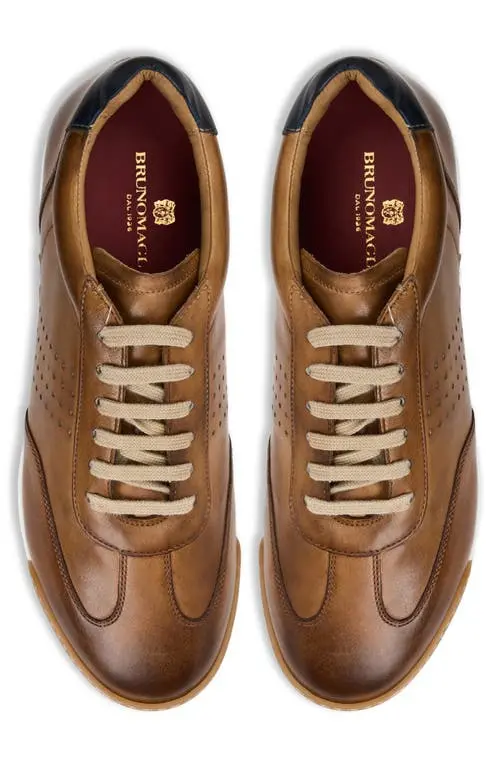 Bruno Magli Brozzi Low Top Leather Sneakers - Cognac Calf