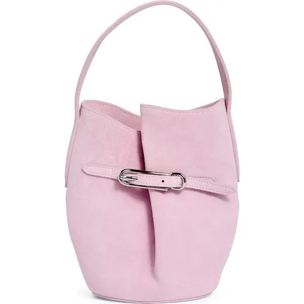 LIFFNER Mini Belted Suede Bucket Bag - Pink