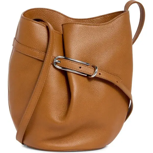 LIFFNER Medium Belted Bucket Bag - Saddle Brown