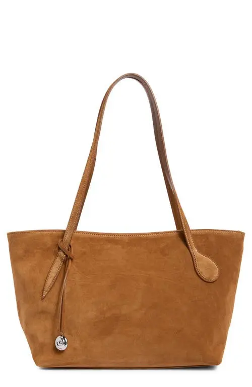 LIFFNER Sprout Midi Suede Tote - Saddle Brown