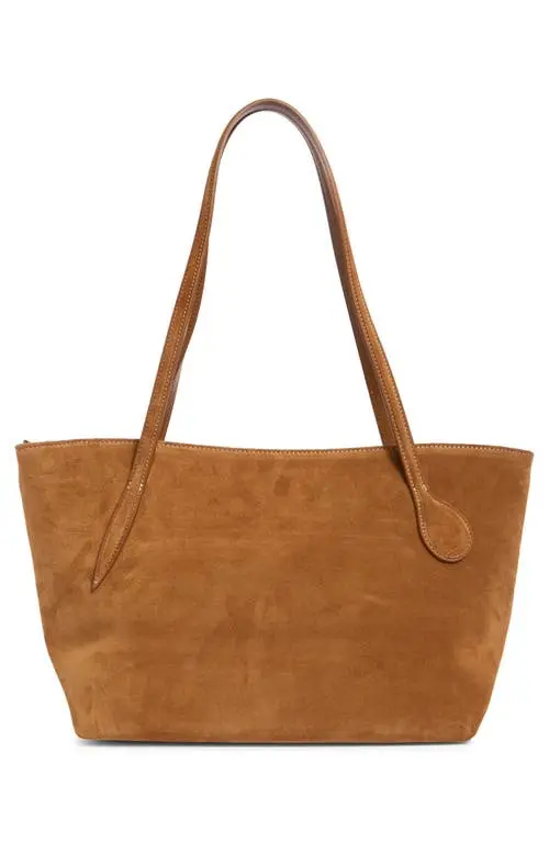 LIFFNER Sprout Midi Suede Tote - Saddle Brown