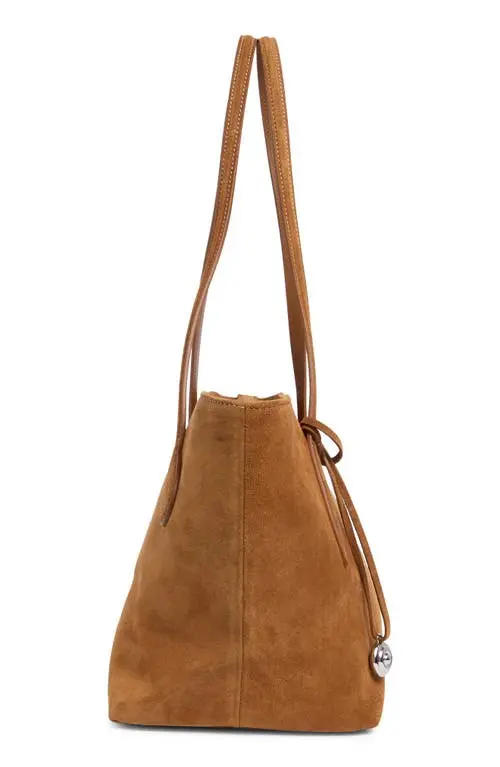 LIFFNER Sprout Midi Suede Tote - Saddle Brown