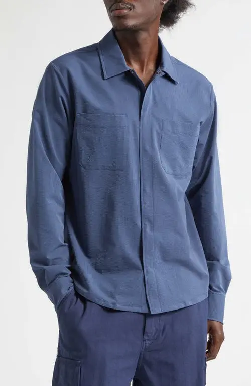 Herno Seersucker Shirt Jacket - 9119 French Blue