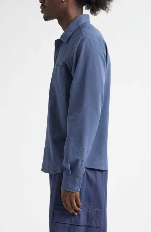 Herno Seersucker Shirt Jacket - French Blue