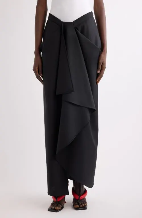 Givenchy Draped Wool & Mohair Column Skirt - Black