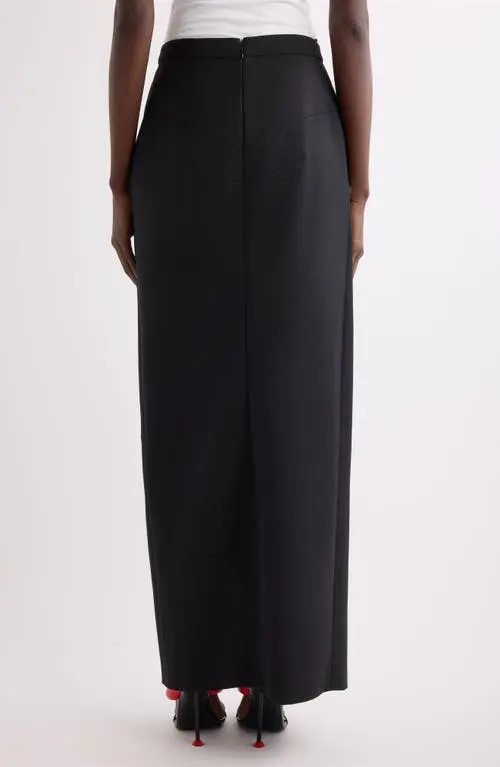 Givenchy Draped Wool & Mohair Column Skirt - Black