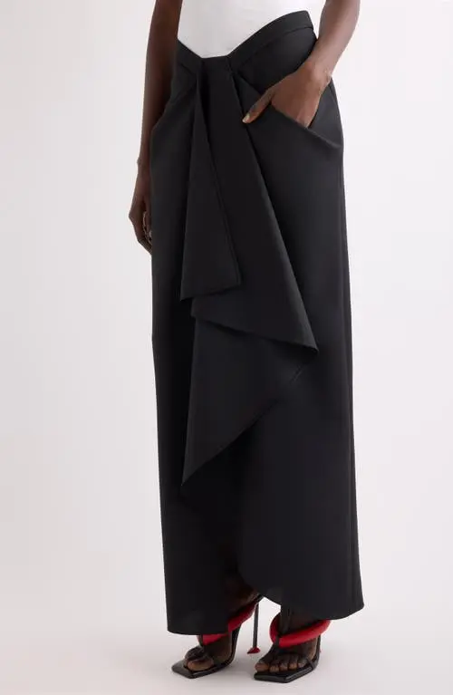 Givenchy Draped Wool & Mohair Column Skirt - Black