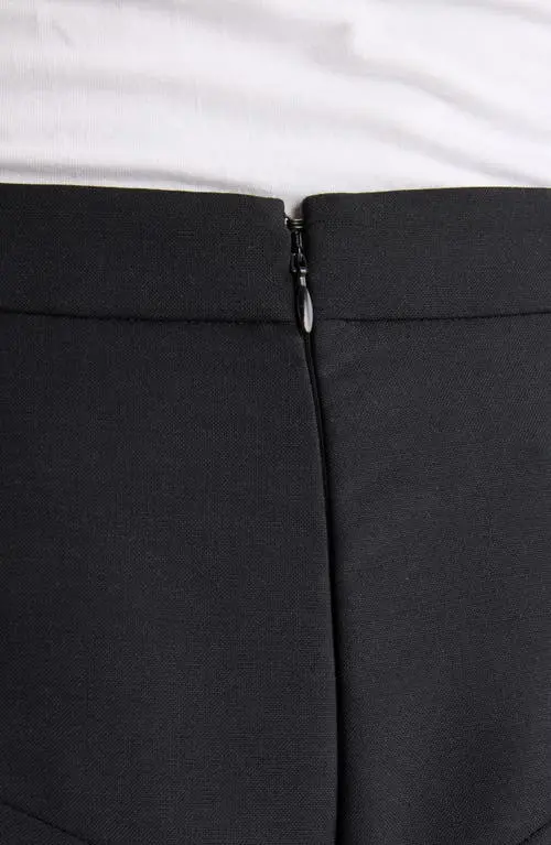 Givenchy Draped Wool & Mohair Column Skirt - Black