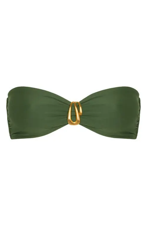 VIX PAULA HERMANNY Leone Bandeau Bikini Top - Green