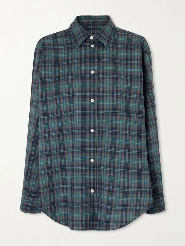 RÓHE Checked Wool-blend Shirt