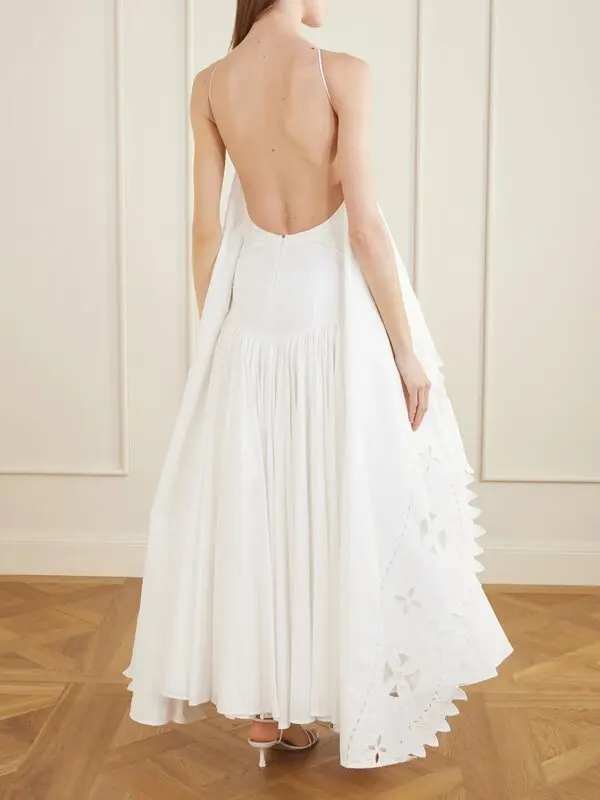 Jacquemus La Robe Provençale Embroidered Cotton Maxi Dress