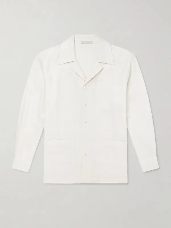 SAMAN AMEL Camp-collar Silk-gauze Shirt