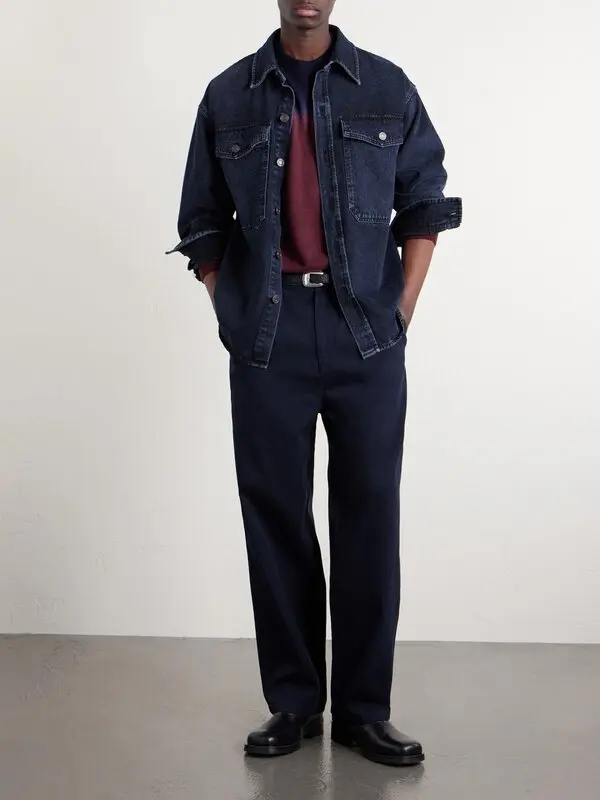 A.p.c. Ricky Wide-leg Cotton-twill Trousers - Blue