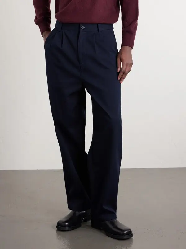 A.p.c. Ricky Wide-leg Cotton-twill Trousers - Blue