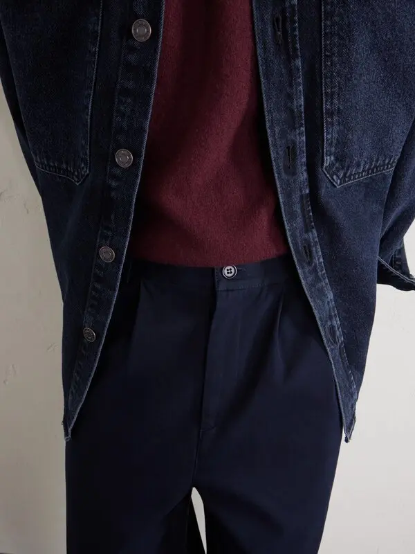 A.p.c. Ricky Wide-leg Cotton-twill Trousers - Blue