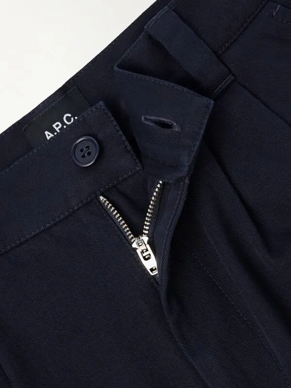 A.p.c. Ricky Wide-leg Cotton-twill Trousers - Blue