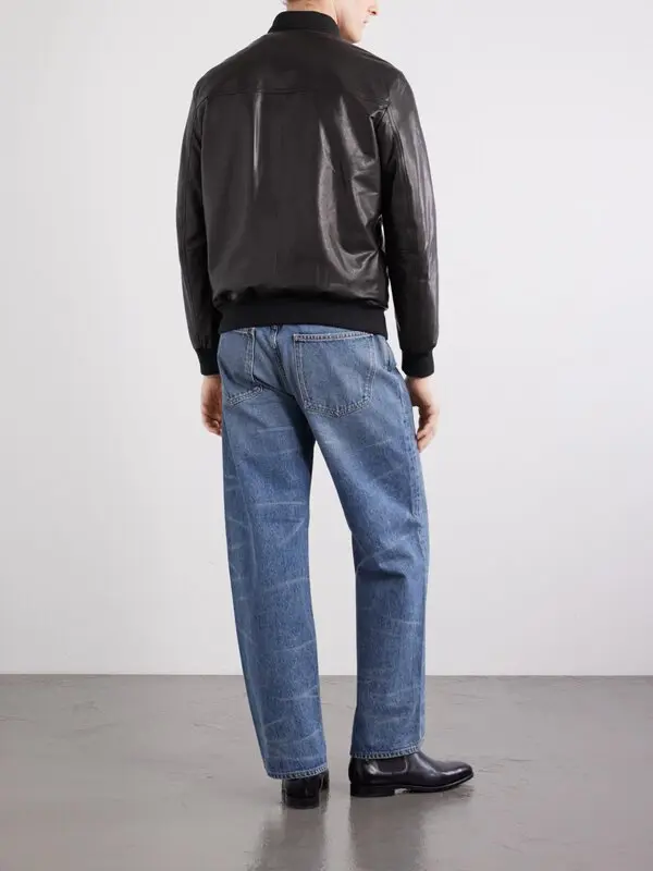 Brioni Leather Bomber Jacket