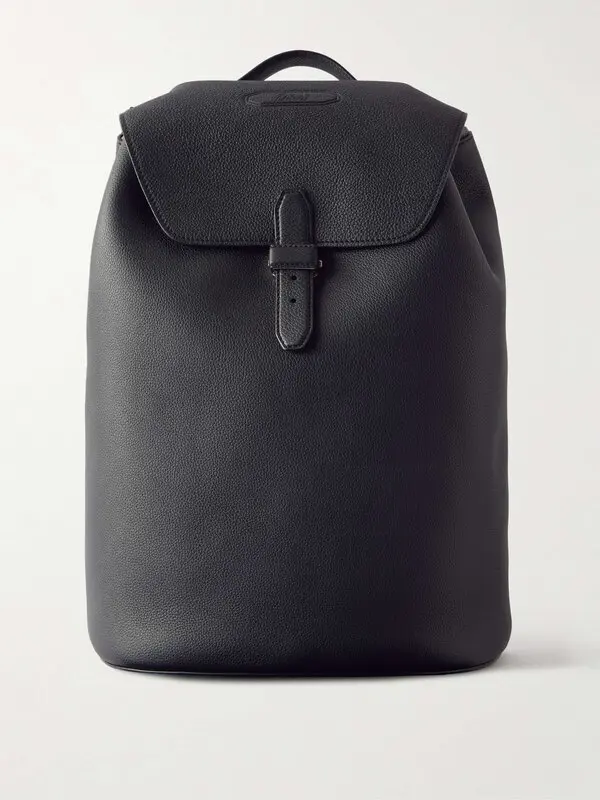 Brioni Full-grain Leather Backpack - Black