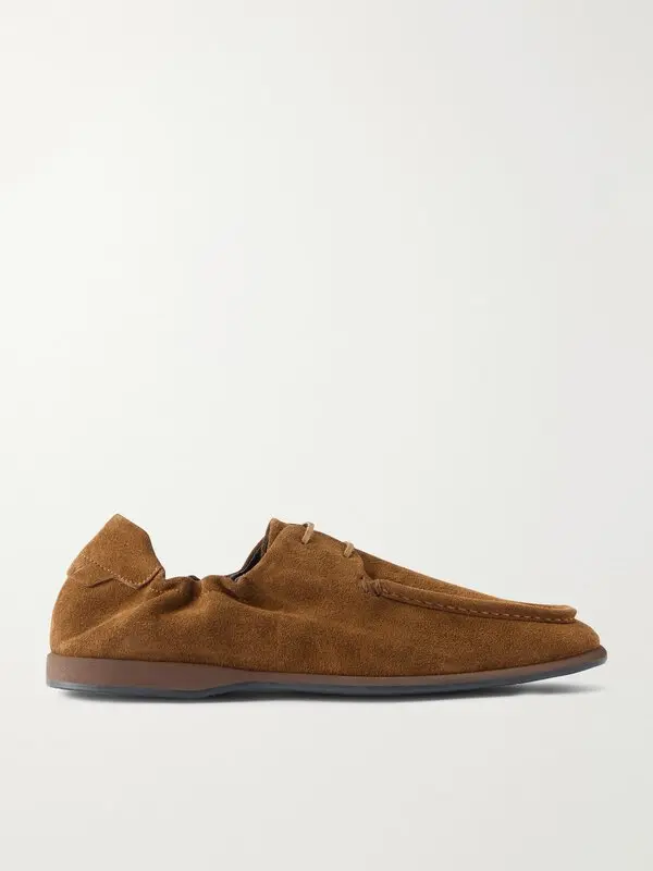 Brioni Suede Derby Shoes - Brown