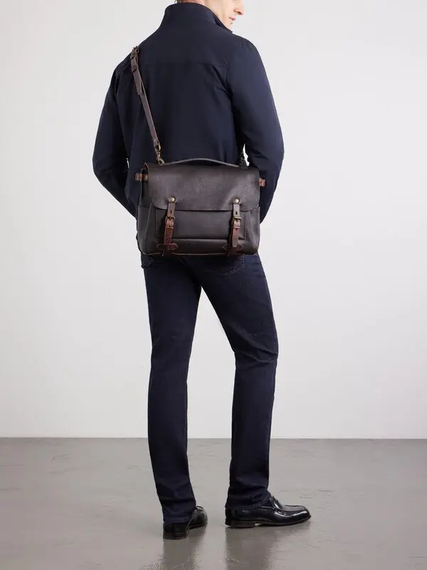 BLEU DE CHAUFFE Eclair Full-grain Leather Messenger Bag