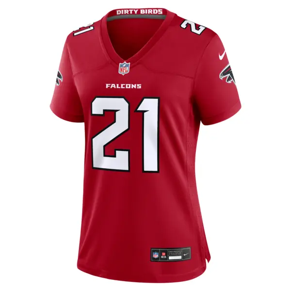 Nike Deion Sanders Atlanta Falcons Retired Nfl Game Jersey - Red