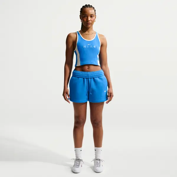 Nike Sportswear Phoenix Fleece Mid-rise 4" Shorts - Blue