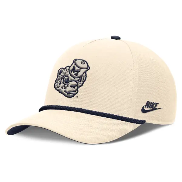 Nike Michigan Legacy Vintage Rope Rise College Adjustable Hat - White