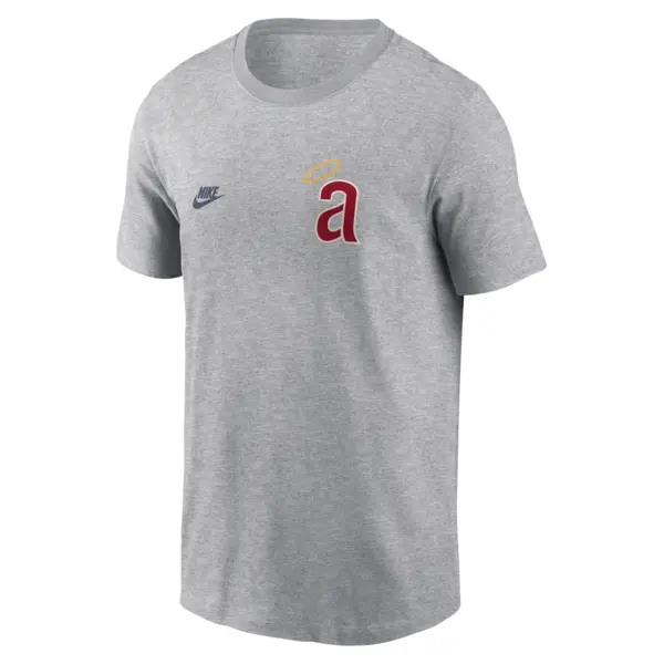 Nike California Angels Cooperstown 2-hit Large Logo Mlb T-shirt - Grey