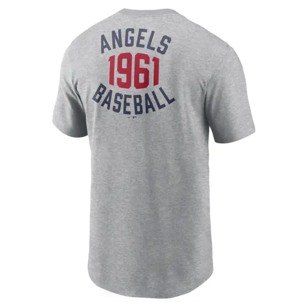 Nike California Angels Cooperstown 2-hit Large Logo Mlb T-shirt - Grey