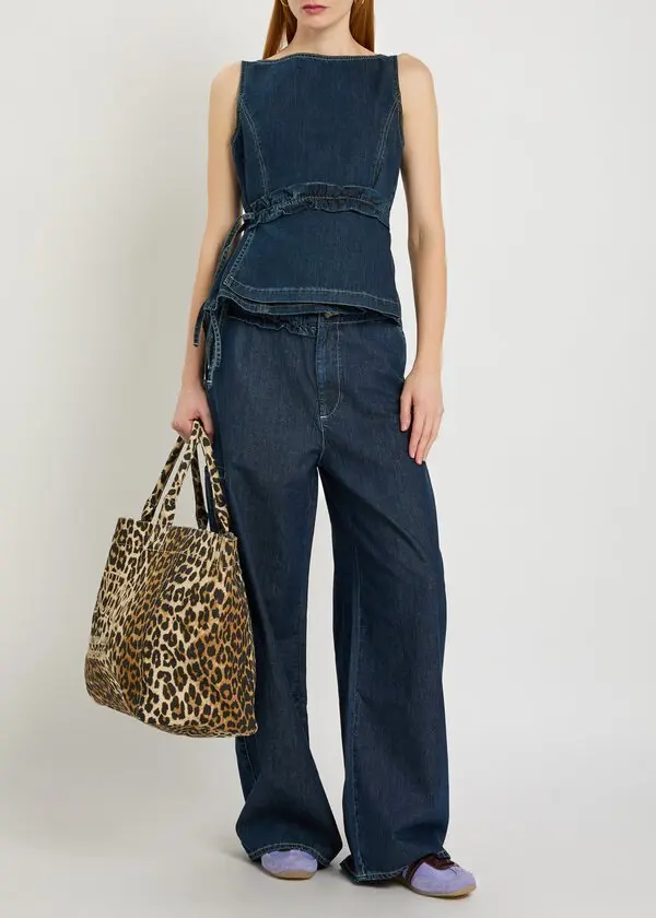 DAMSON MADDER Maxime Ruffled Denim Top