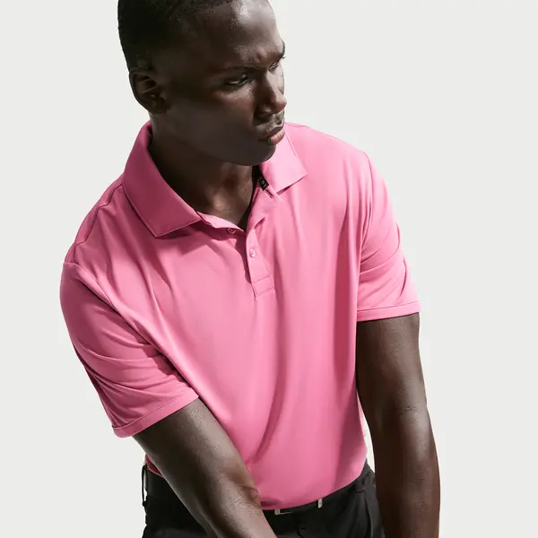 Nike Par Dri-fit Sleeve Logo Golf Polo - Pink