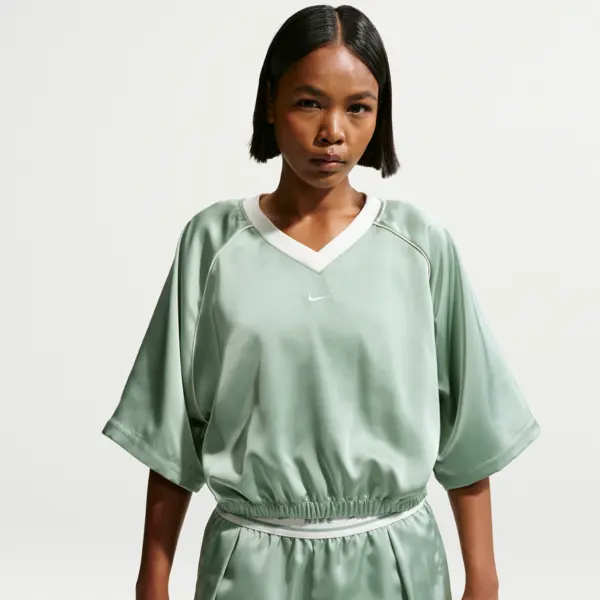 Nike Sportswear Oversized Satin Top - Green
