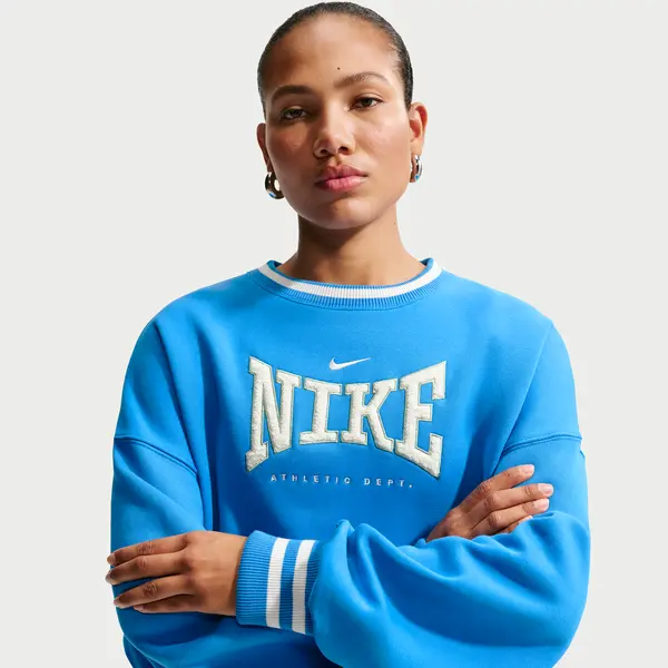 Nike Sportswear Phoenix Fleece Oversized Crew-neck Sweatshirt - Blue