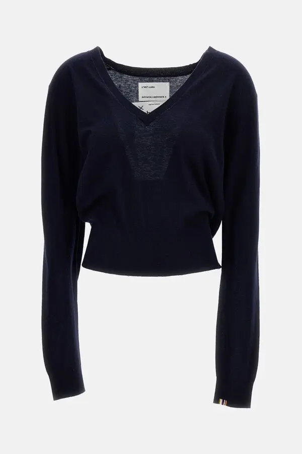 Extreme Cashmere V-neck Knit No. 467 Collin - Blue