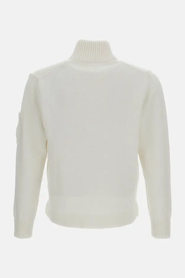 C.P. COMPANY Cotton Zip Cardigan - White