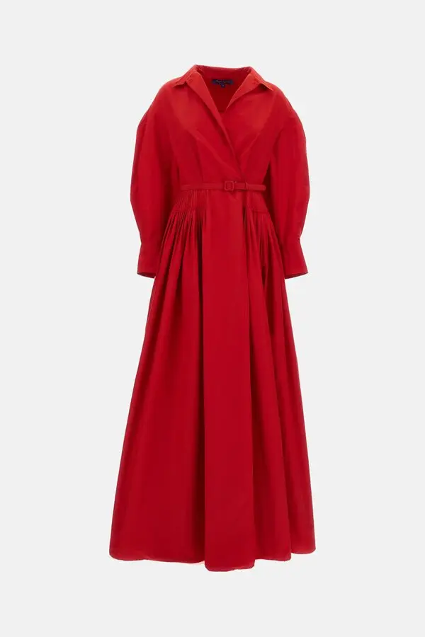 Ralph Lauren Daley Evening Shirt Dress - Red